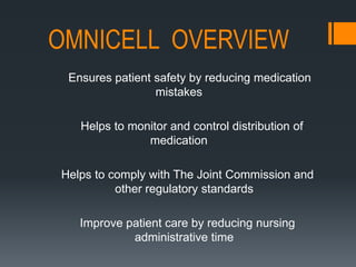 Omnicell presentation for nursing informatics | PPTX