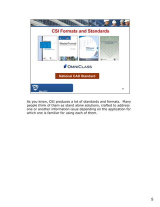 May Chapter Meeting: OmniClass, CSI Formats, and Their Role in BIM (Joint Meeting with DC ...