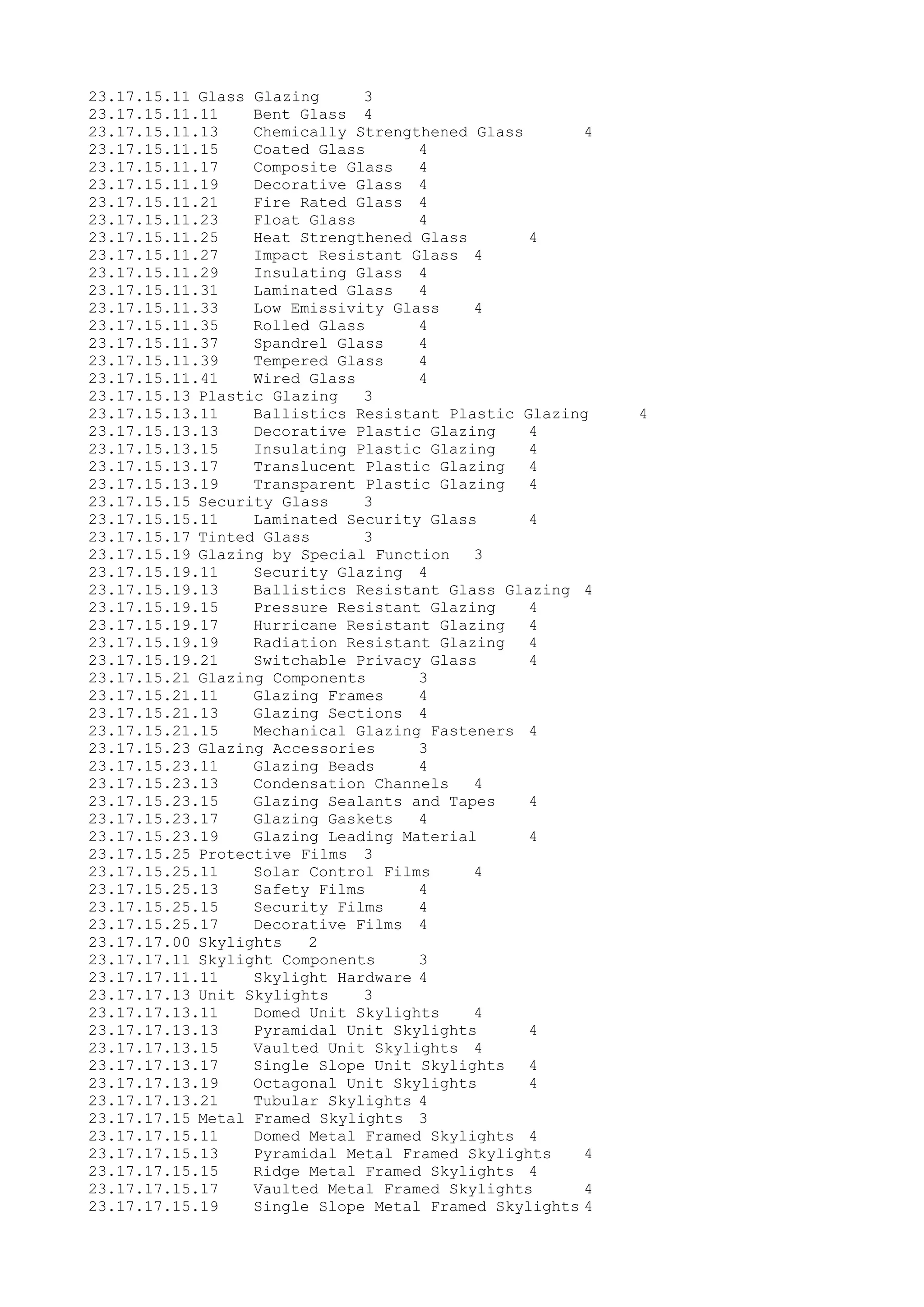 Omniclass taxonomy | TXT