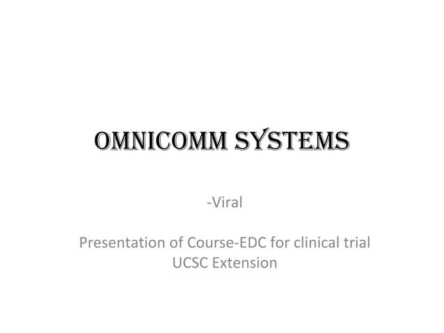 Omni Comm Systems | PPT
