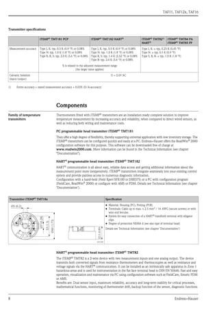 Omnigrad s taf11, taf12x, taf16 endress+hauser datasheet-high ...