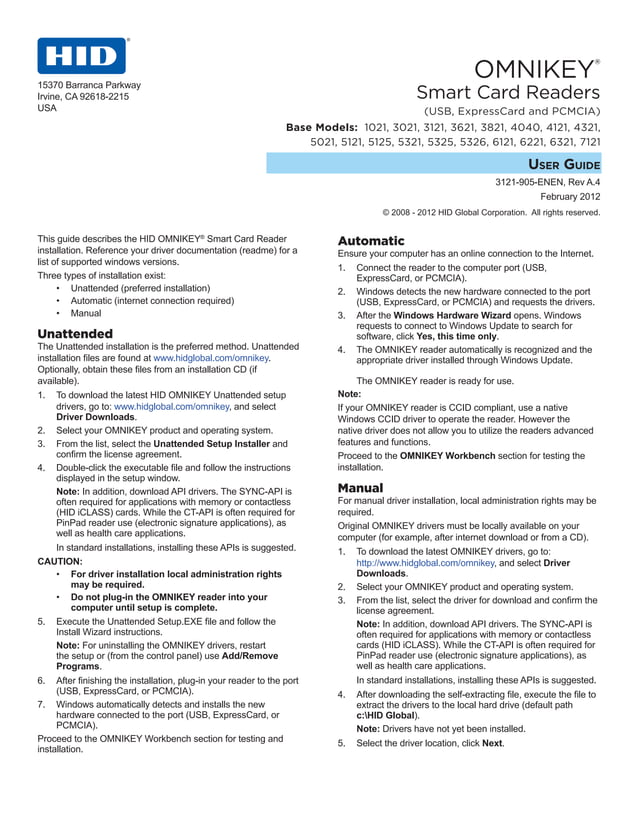 Omnikey user guide | PDF | Operating Systems | Computer Software and Applications