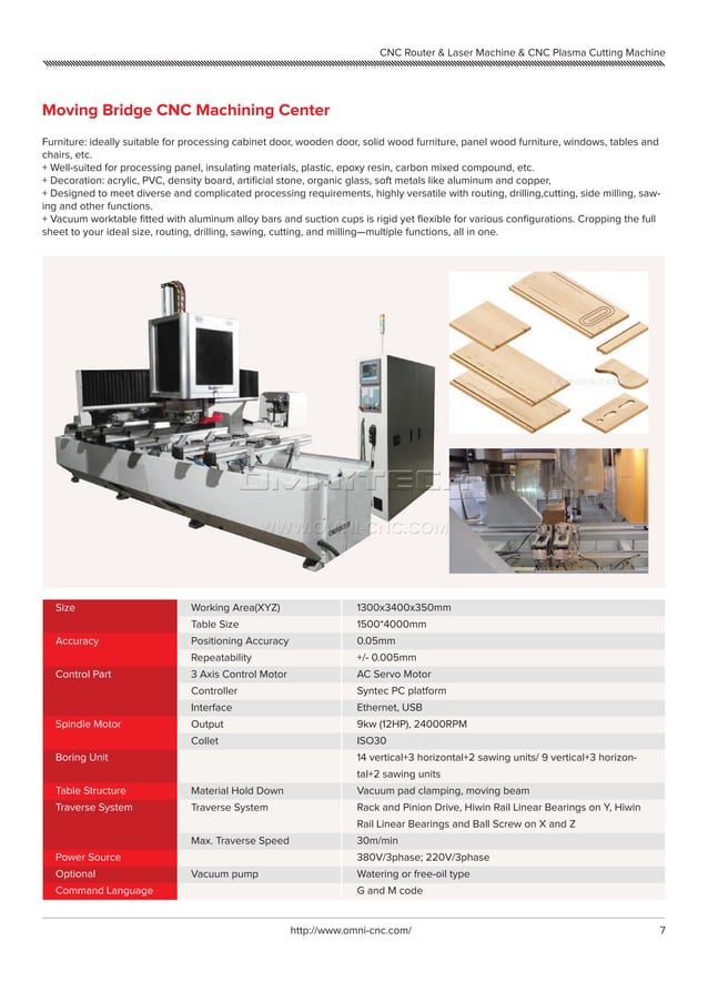 Omni moving bridge cnc maching center | PDF