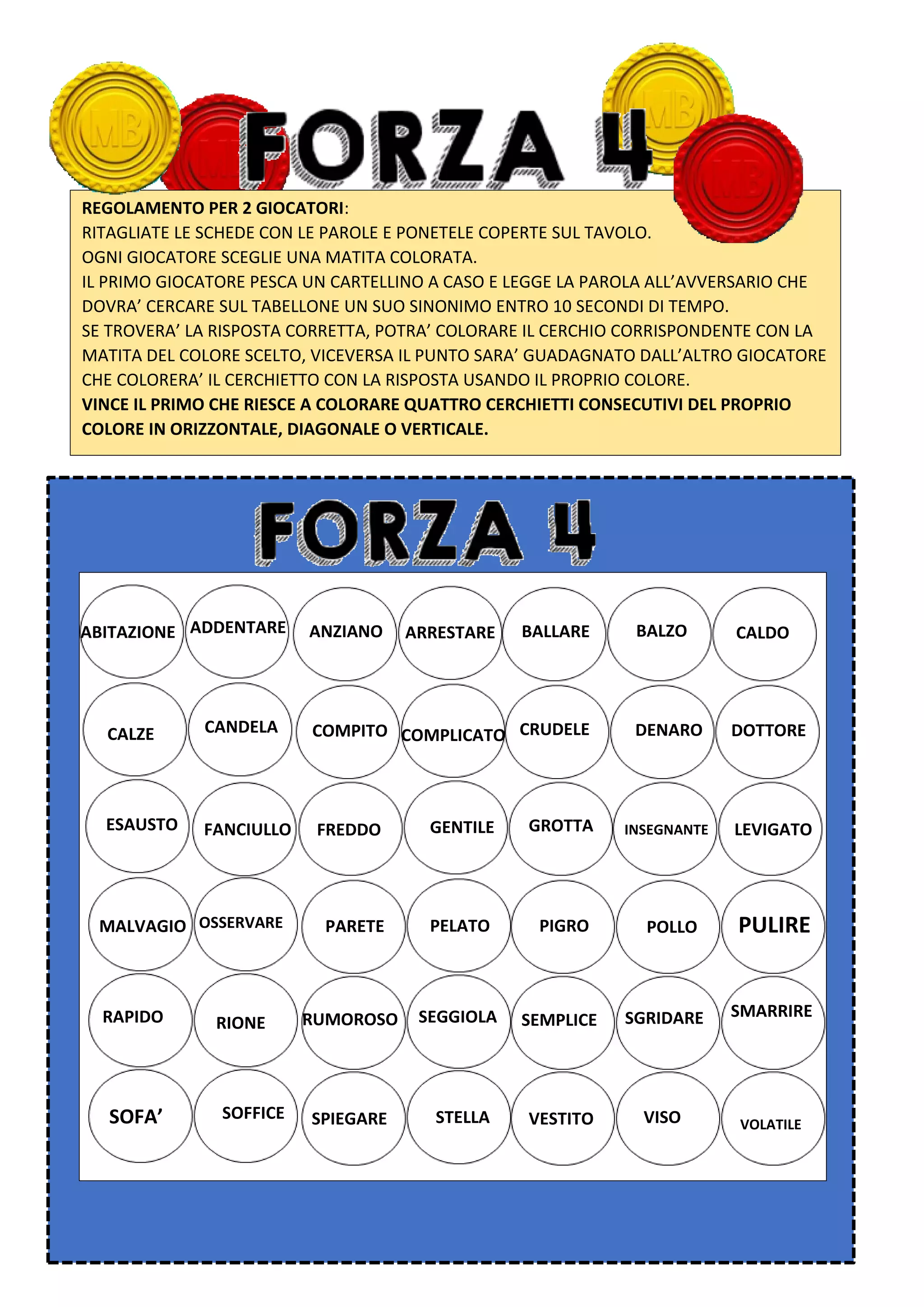 Omonimi sinonimi e contrari : arricchimento lessicale (Schede ...