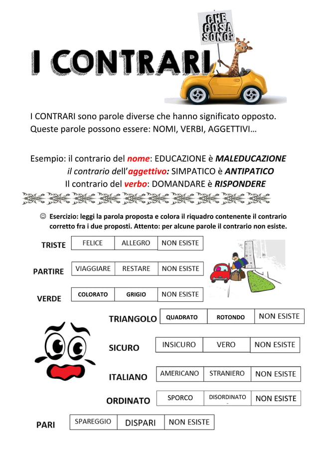 Omonimi sinonimi e contrari : arricchimento lessicale (Schede ...