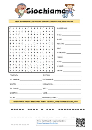 Omonimi sinonimi e contrari : arricchimento lessicale (Schede ...