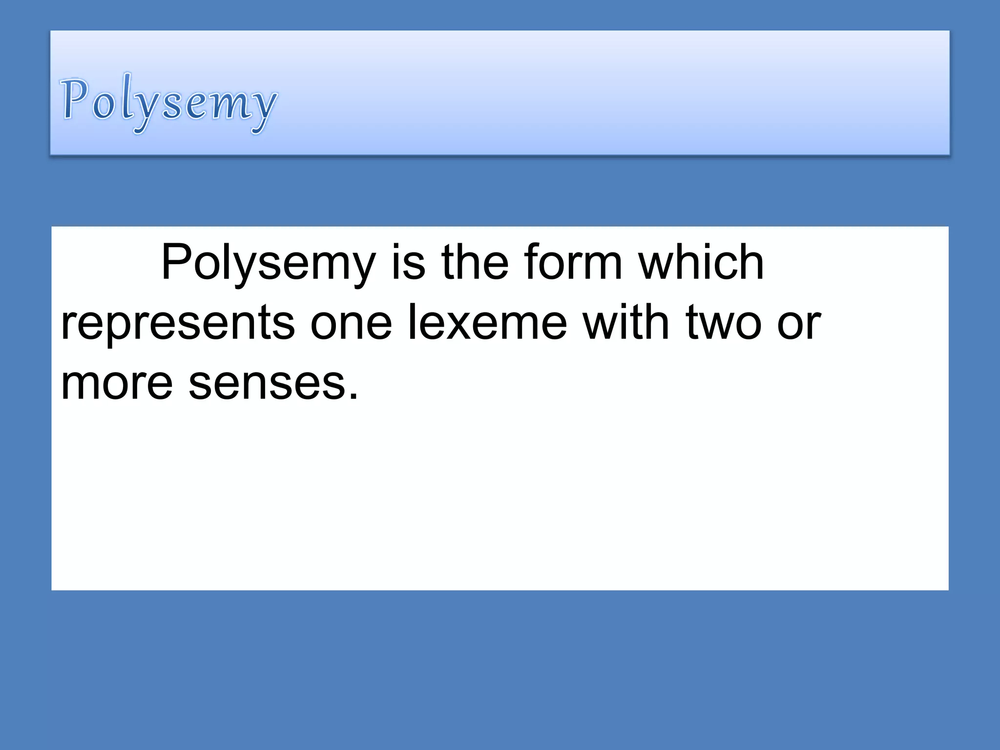 homonimy, polysemy, hyponymy | PPTX