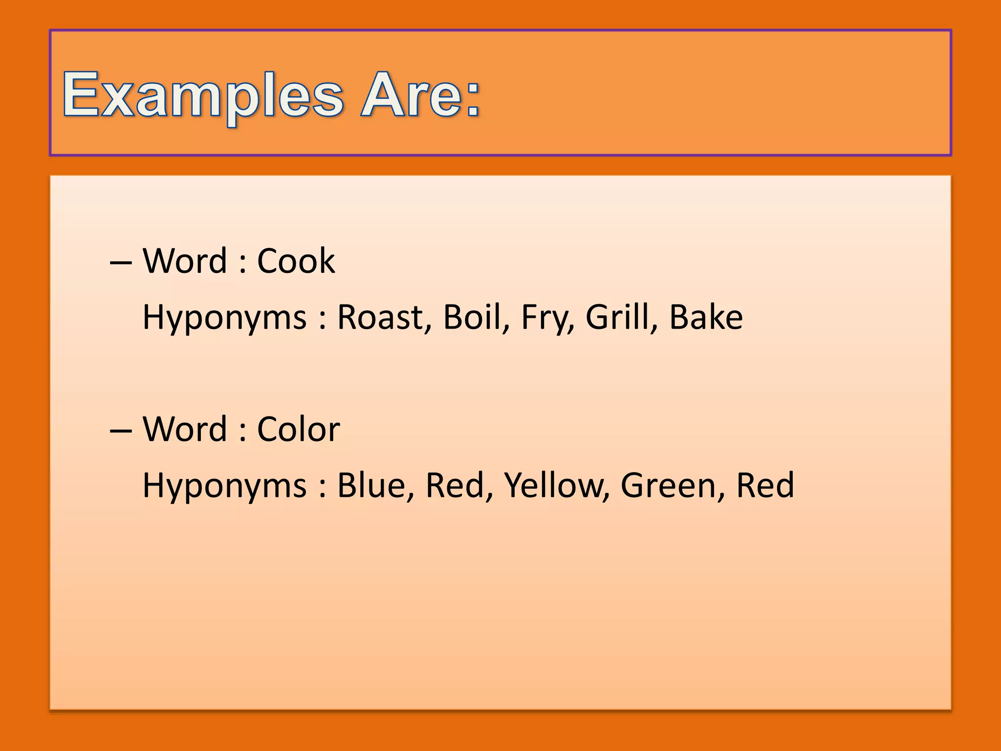 homonimy, polysemy, hyponymy | PPTX