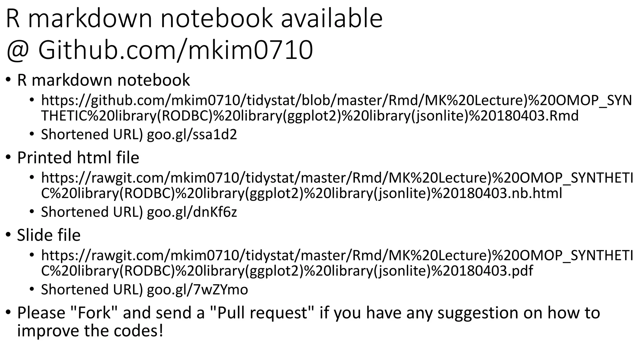 CDM SynPuf OMOP CDM library(rodbc) library(ggplot2) library(jsonlite) 180403 | PDF