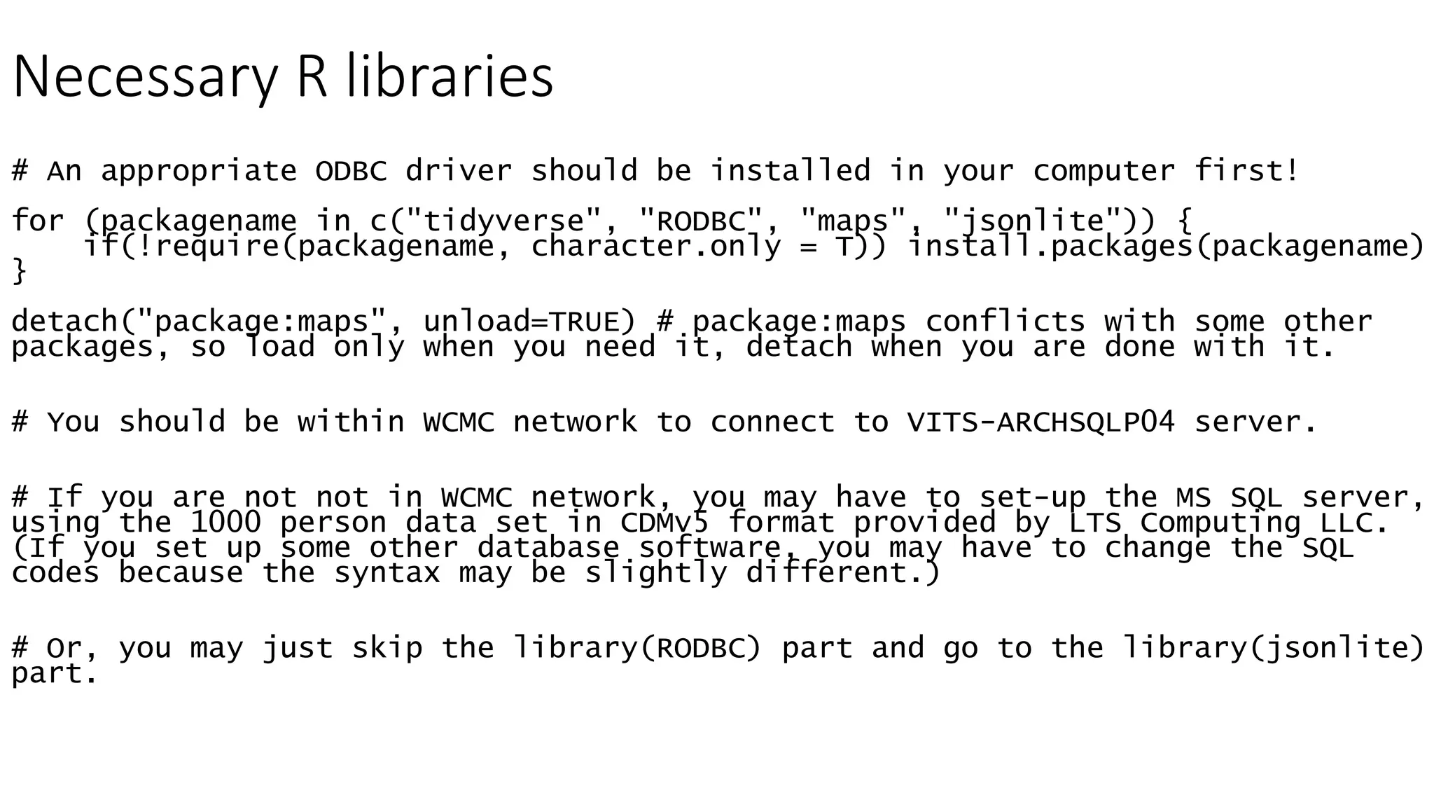 CDM SynPuf OMOP CDM library(rodbc) library(ggplot2) library(jsonlite) 180403 | PDF