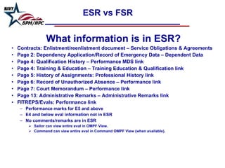 OMPF (aka WERR or Web Enabled Record) & ESR (Electronic Service Record ...