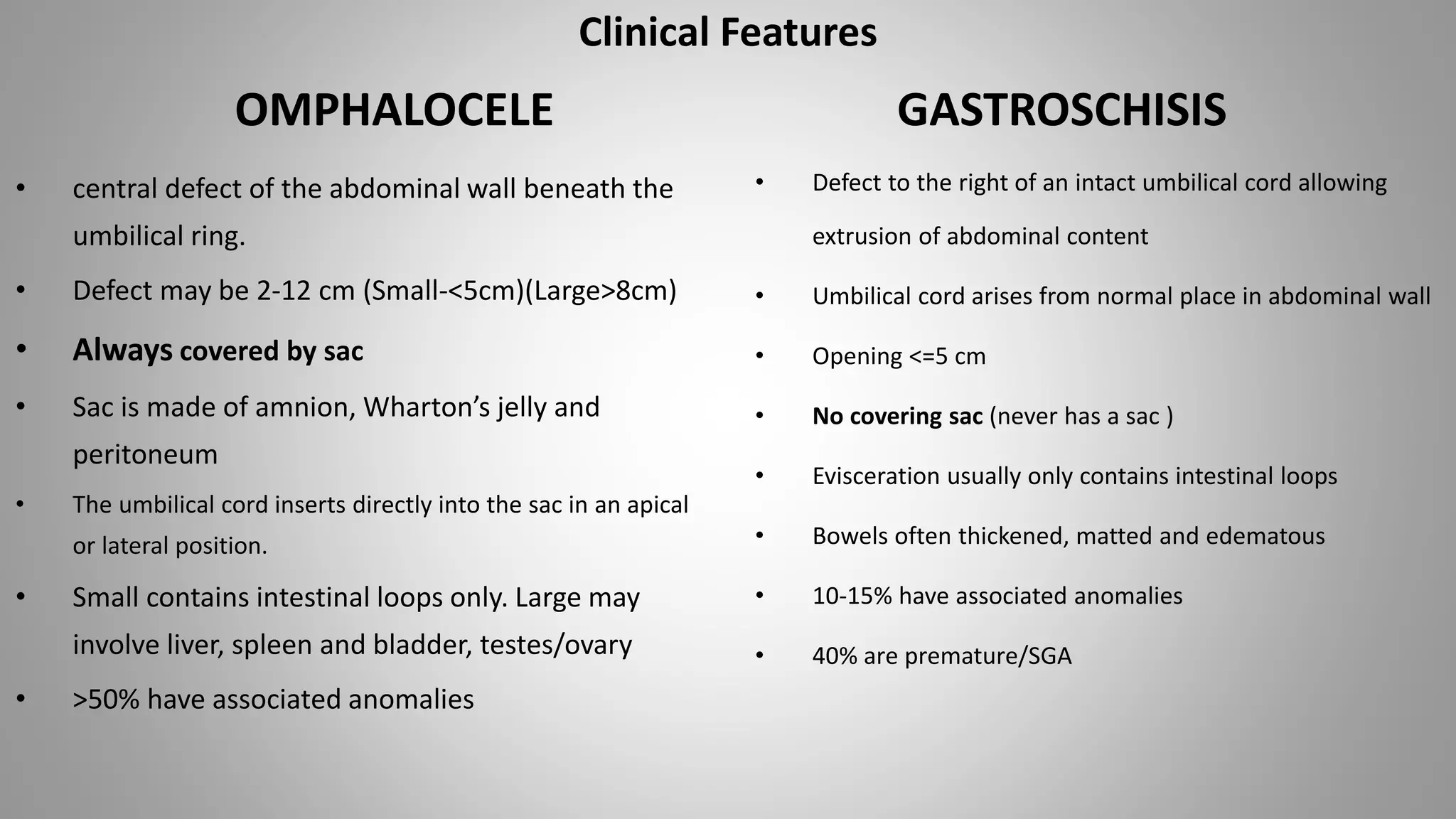 Omphalocele vs gastroschisis | PPTX