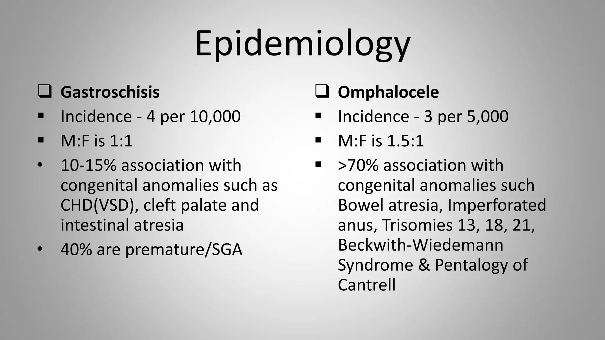 Omphalocele vs gastroschisis | PPTX