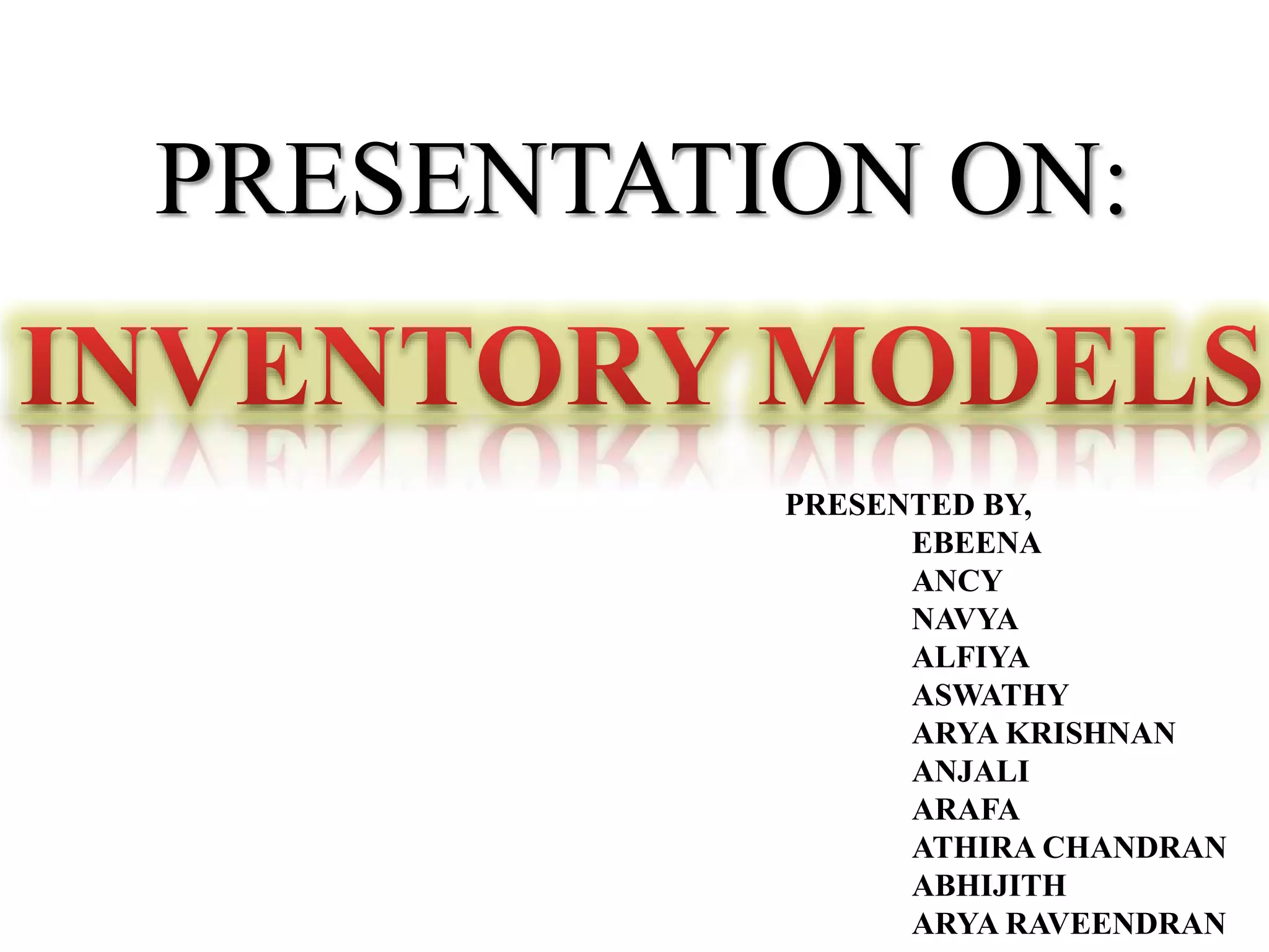 INVENTORY MODELS | PPTX