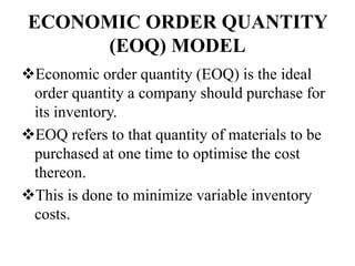 INVENTORY MODELS | PPTX