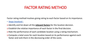Methods Of plant Location | PPTX