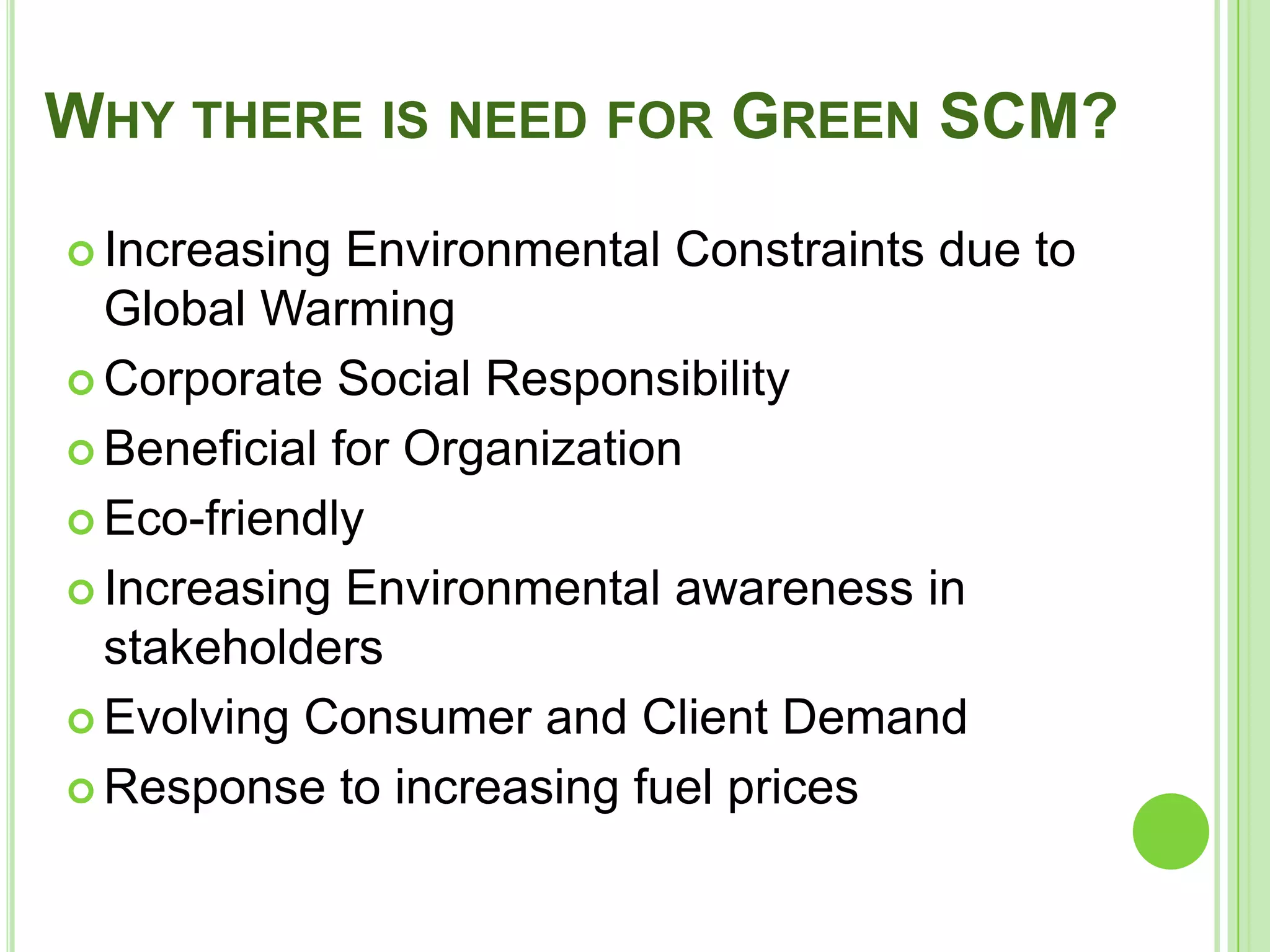 Green Supply Chain Management and Reverse Logistics | PPTX