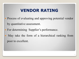 operations management(vendor selection and rating) | PPTX