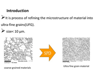 severe plastic deformation (An approach to refine micro-structure ,improve strength, enhance ...