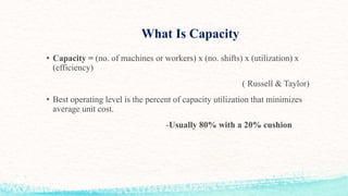 The Capacity Requirement Planning | PPTX