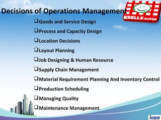 Decisions of Operations Management | PPT