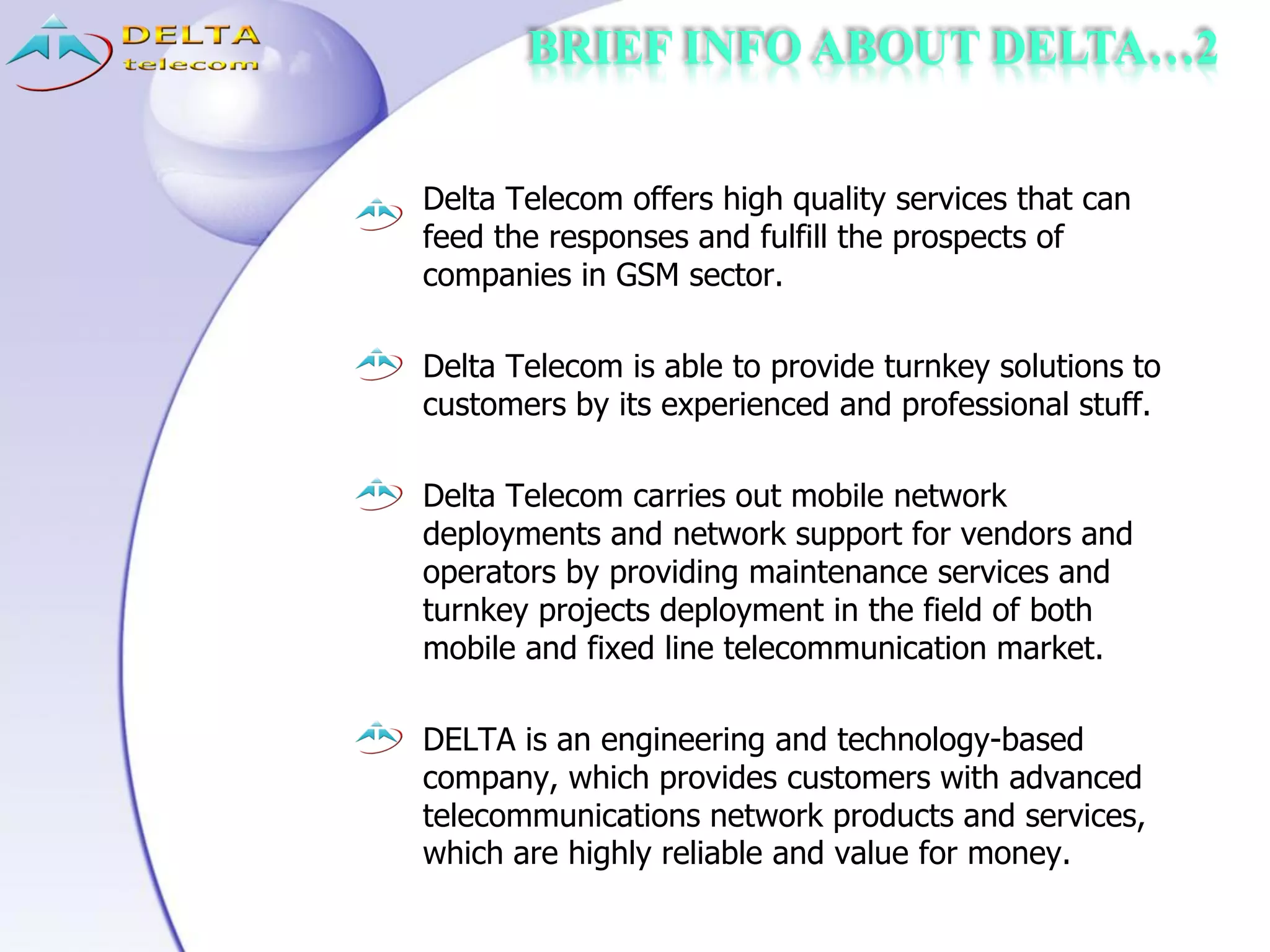 Delta Telecom O&m presentation | PDF