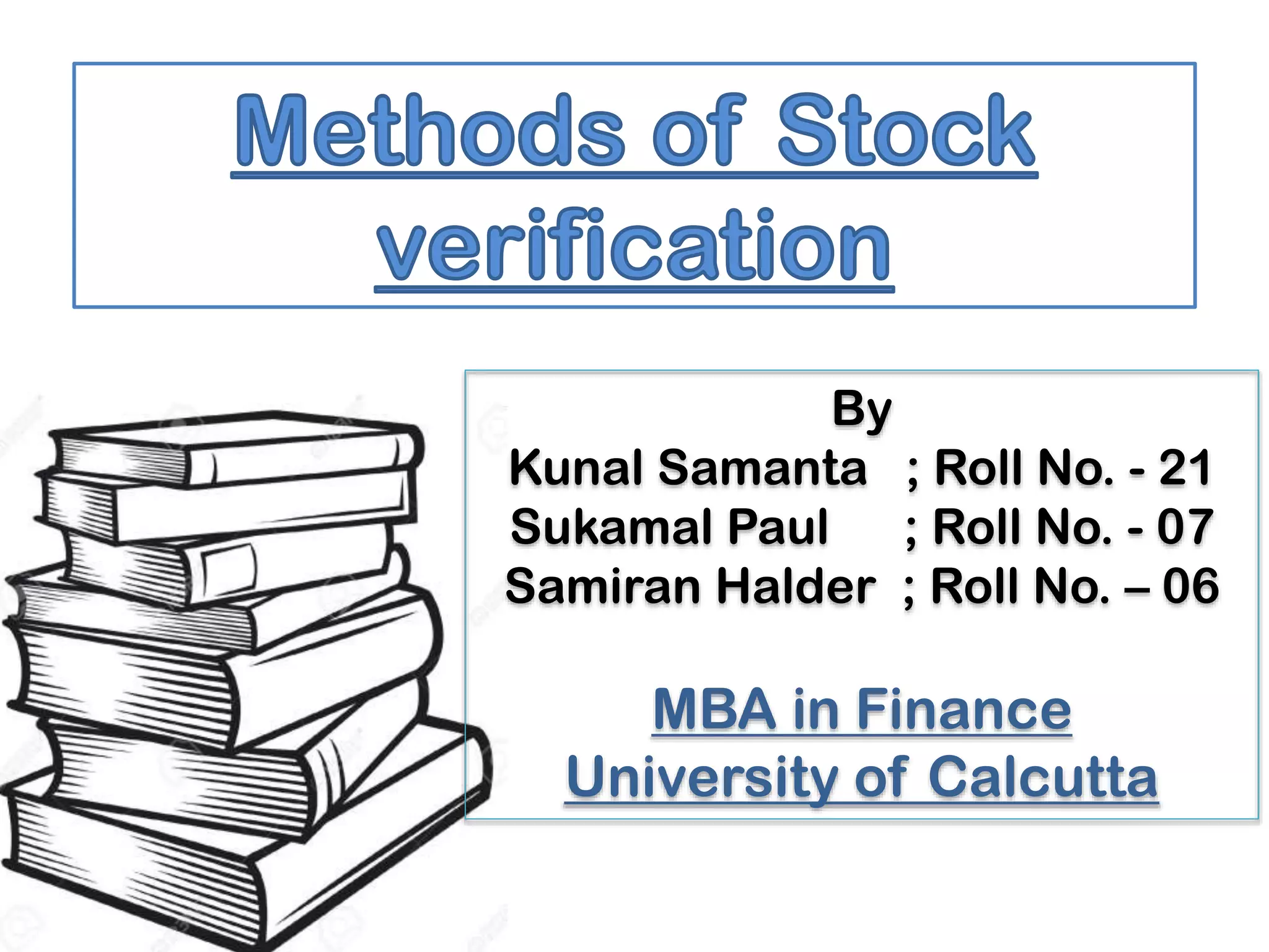 Methods of Stock Verification | PPTX