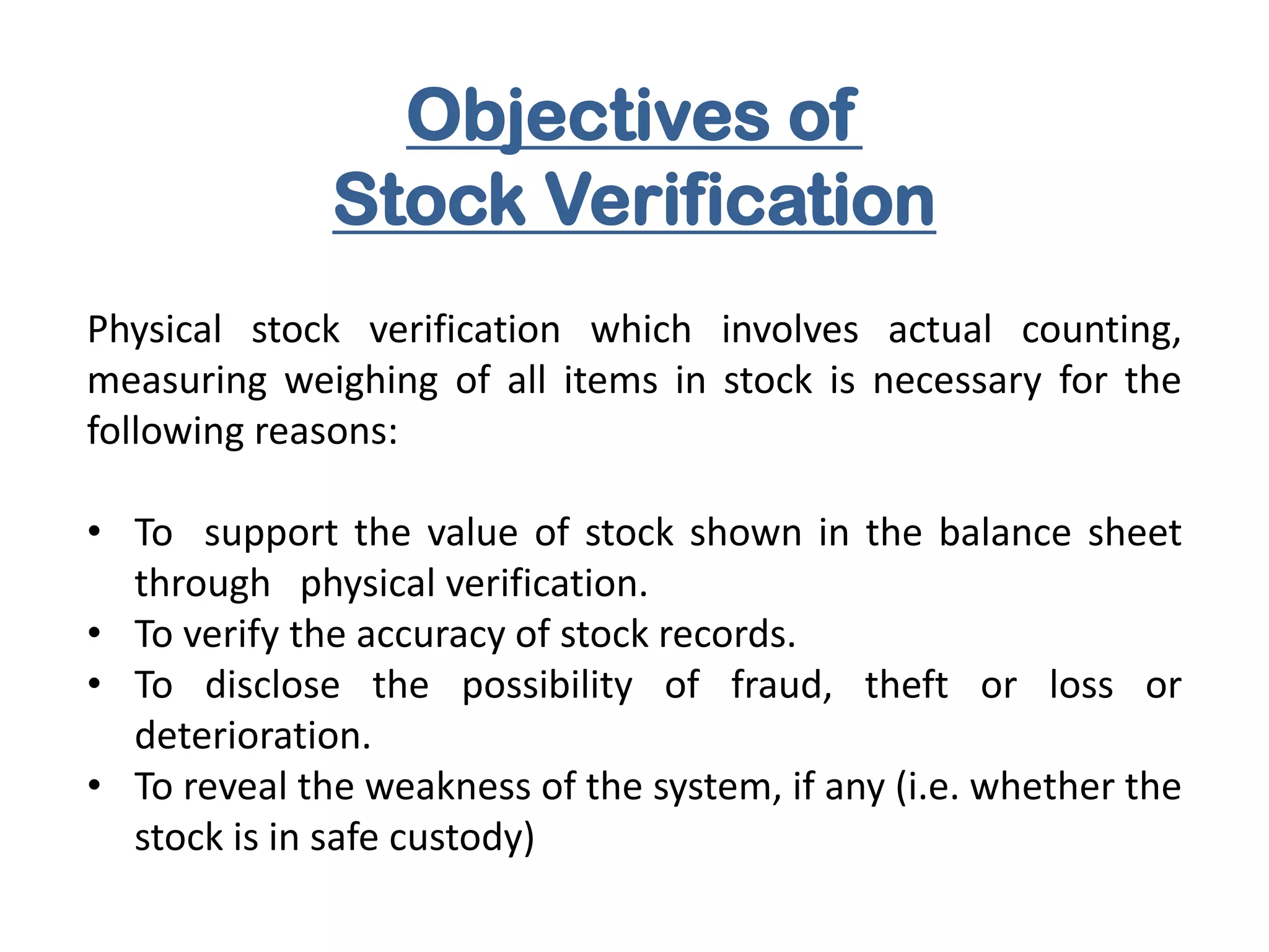 Methods of Stock Verification | PPTX