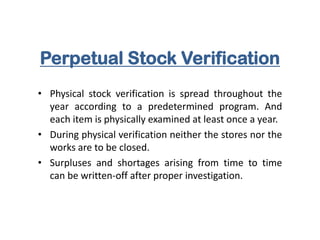 Methods of Stock Verification | PPTX