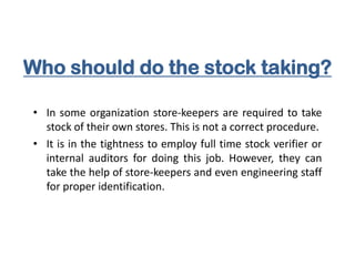 Methods of Stock Verification | PPTX