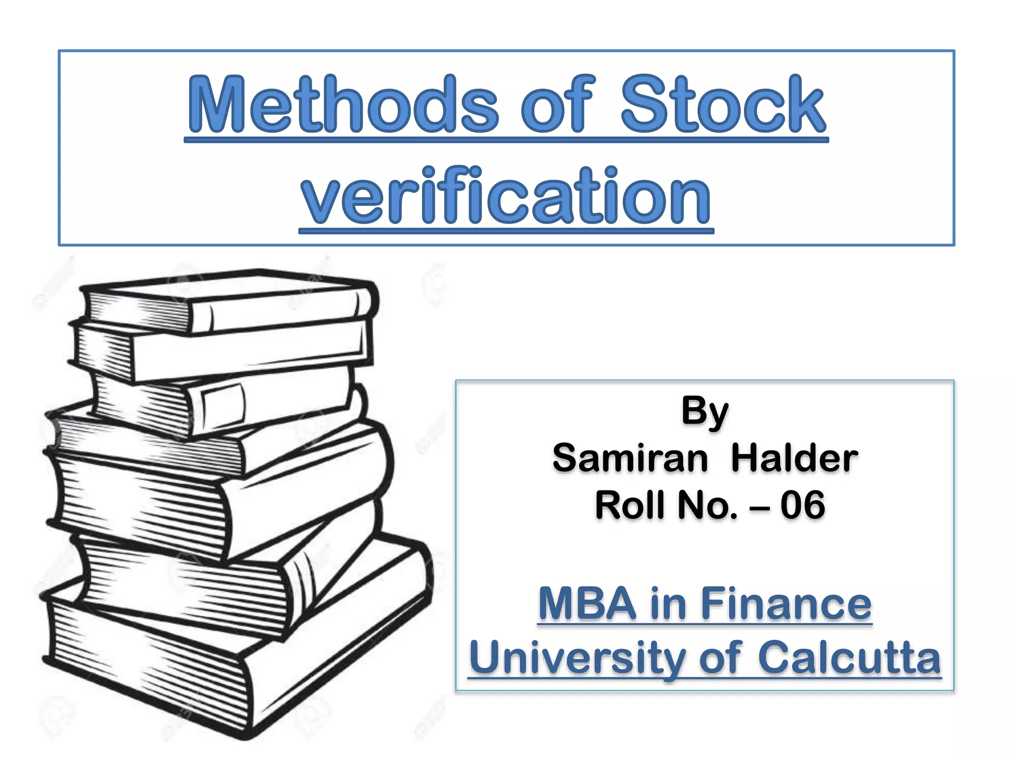 Methods of Stock Verification | PPTX