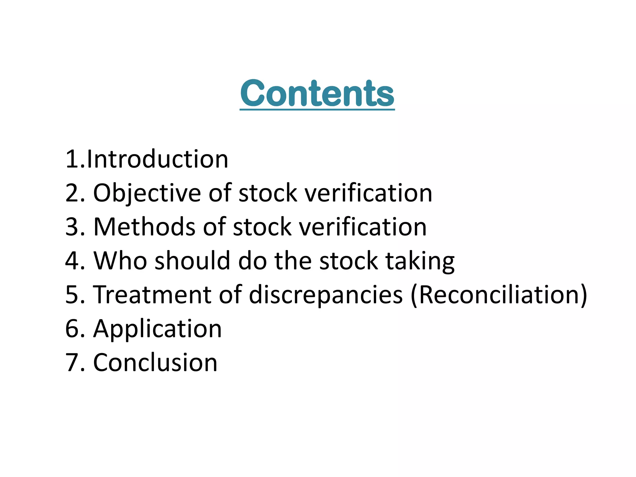 Methods of Stock Verification | PPTX