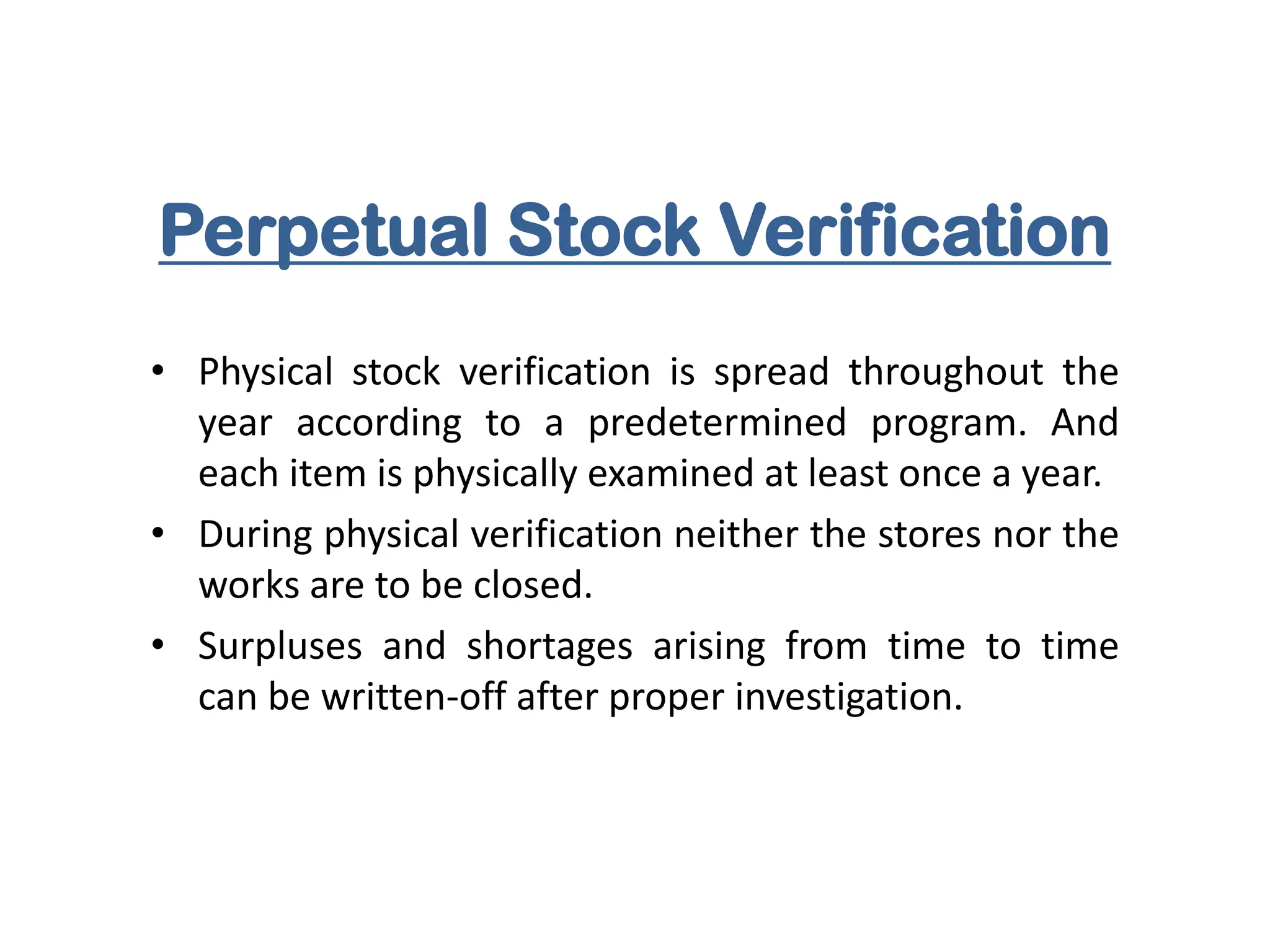 Methods of Stock Verification | PPTX