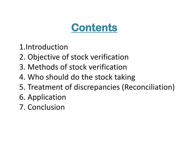 Methods of Stock Verification | PPTX | Stocks and Bonds | Personal ...