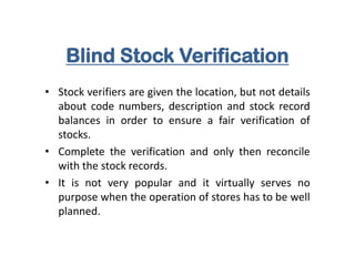 Methods of Stock Verification | PPTX