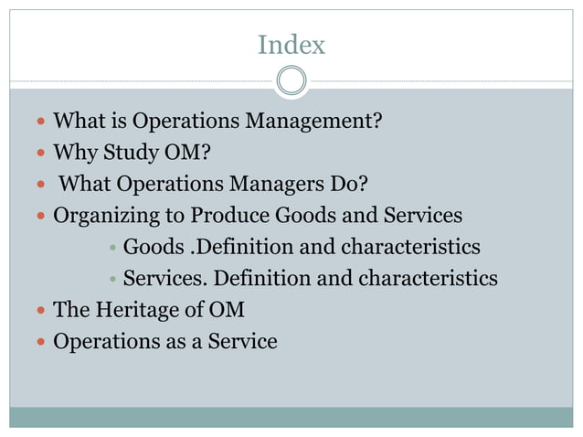 Operations Management CHAPTER 1 | PPTX