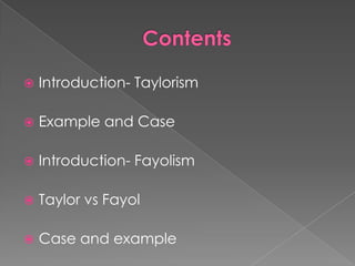 Taylorism and Fayolism | PPTX