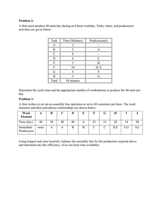 Om problems facility layout | DOCX