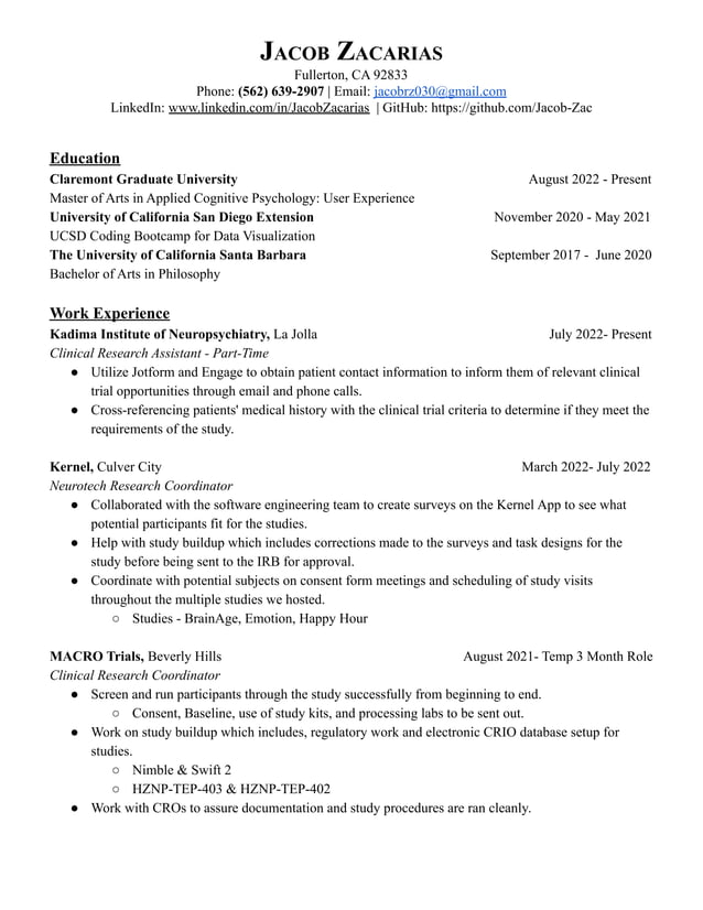 Jacobs Resume | PDF