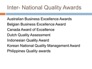 Operations management quality awards | PPTX