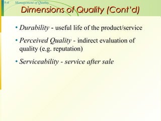 Om quality dimensions process | PPT