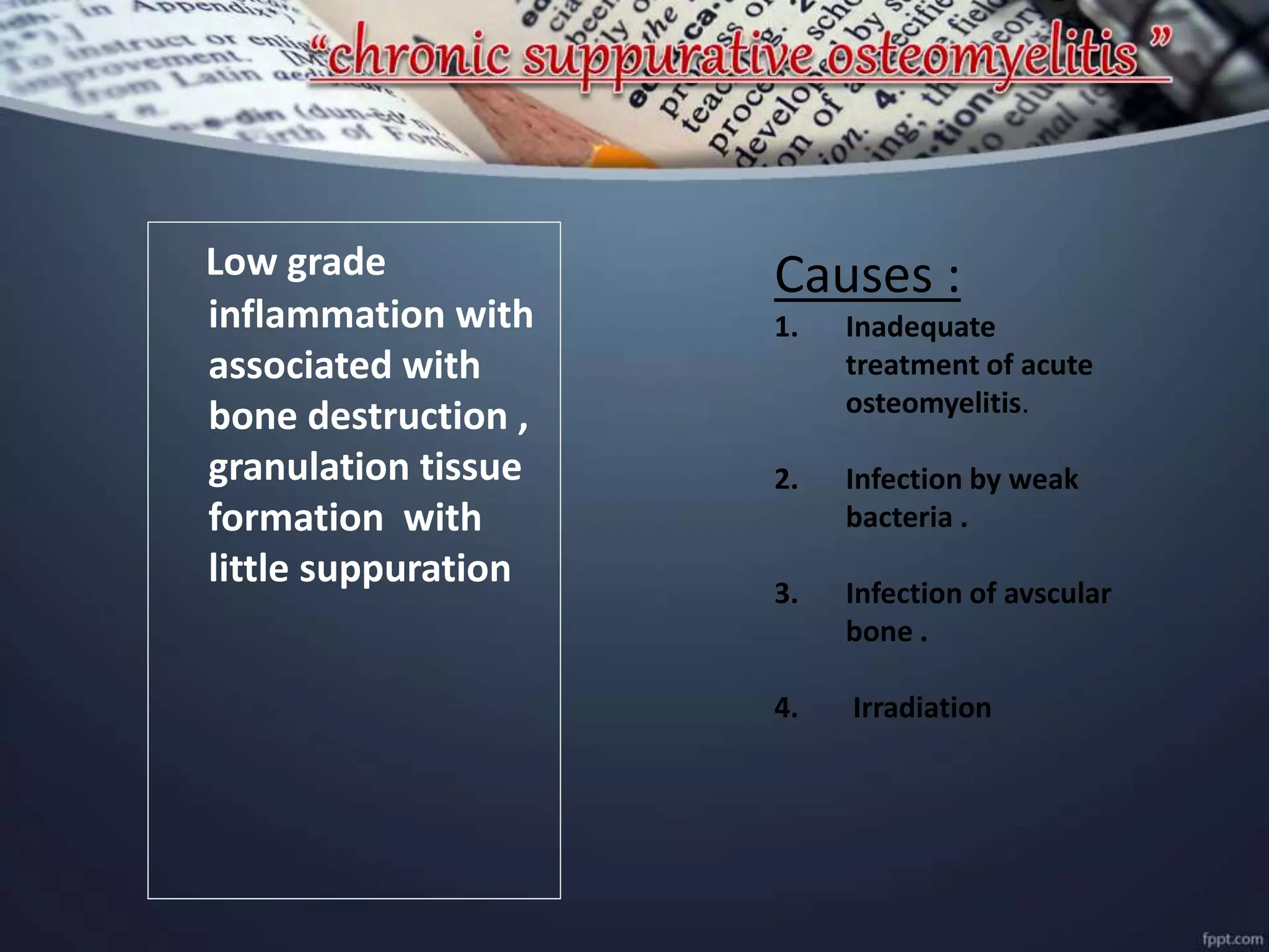 Osteomyelitis of jaw--department of oral medicine and radiology | PPTX