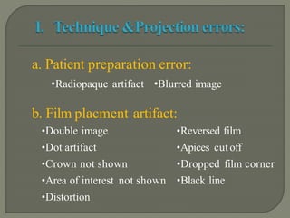 RADIOGRAPHIC ARTIFACTS | PPTX