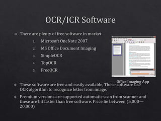 Omr and ocr | PPTX | Technology & Computing