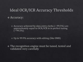 Omr and ocr | PPTX | Technology & Computing