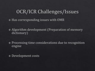 Omr and ocr | PPTX | Technology & Computing