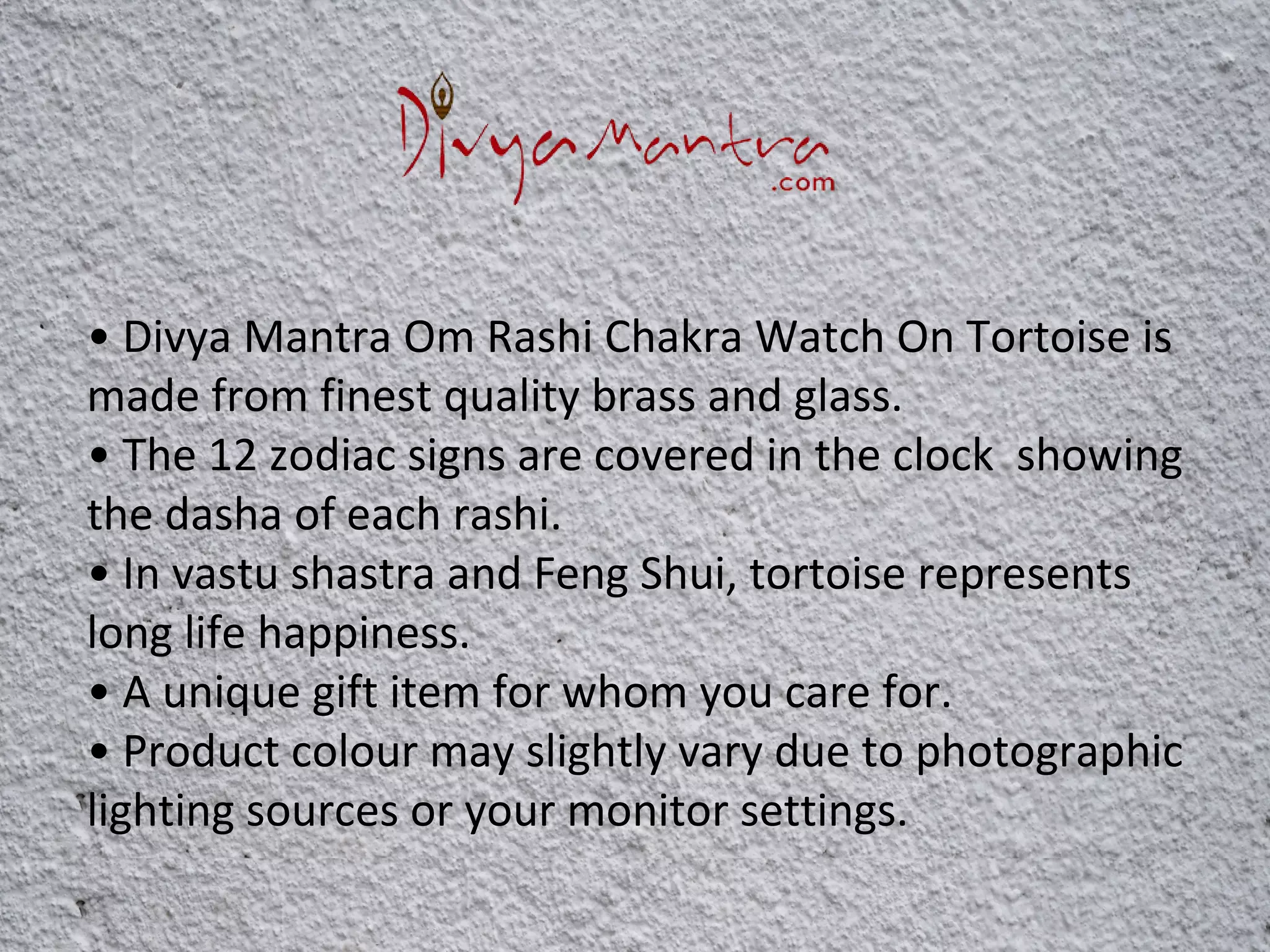 Om rashi chakra watch on tortoise | PPT