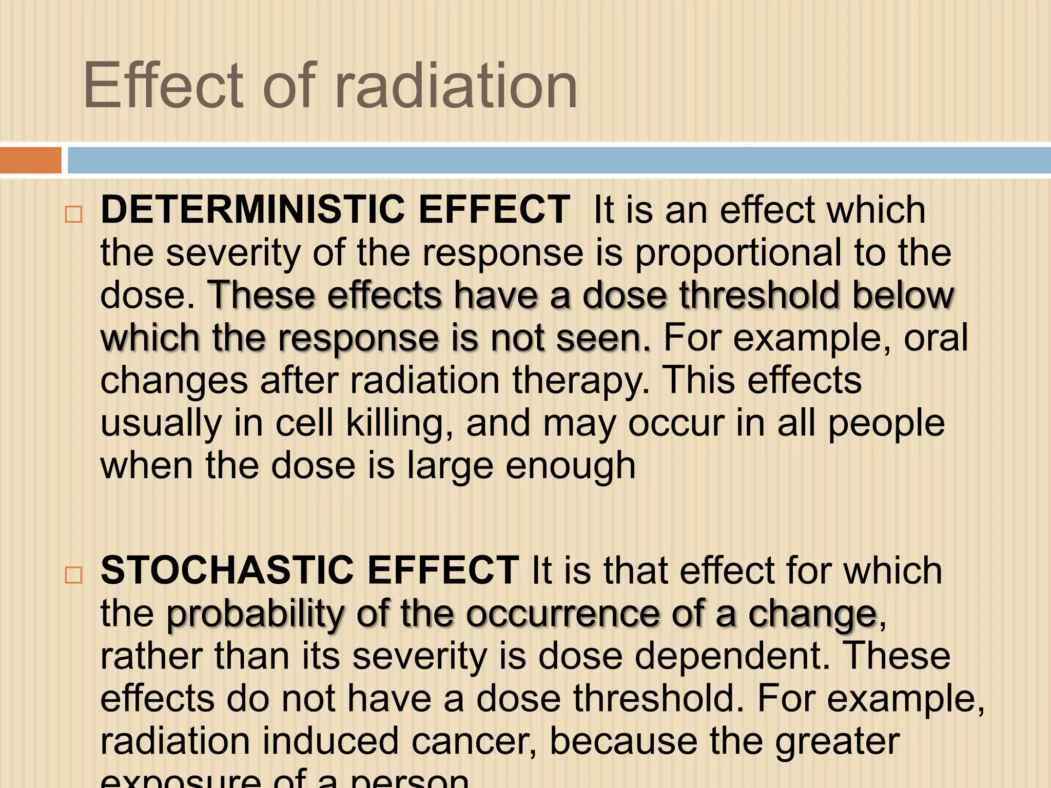 EFFECT OF RADIATION ON HUMAN BODY ( IN DENTISTRY ) | PPTX
