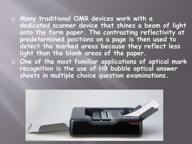 Optical Mark Recognition | PPTX | Technology & Computing