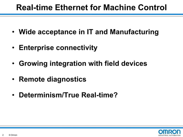 Real-time Ethernet for Machine Control | PPT